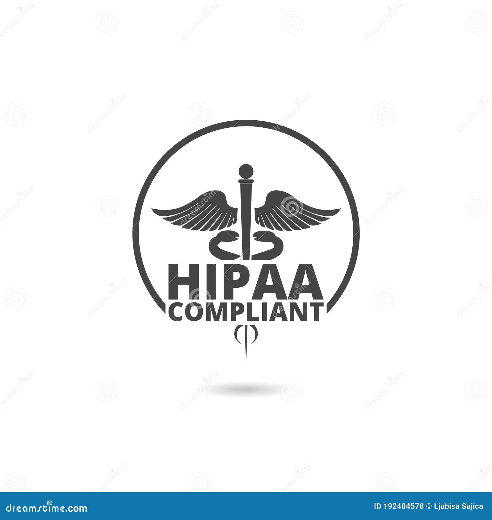 HIPAA Compliant Icon with Shadow Stock Vector - Illustration of blue ...
