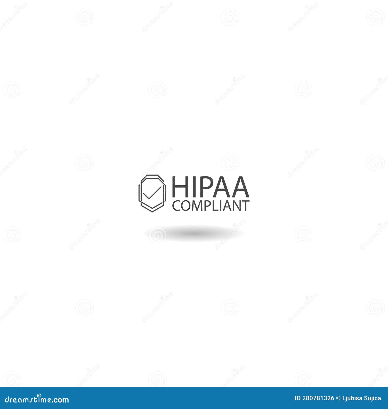 HIPAA Compliant Shield Icon with Shadow Stock Vector - Illustration of ...