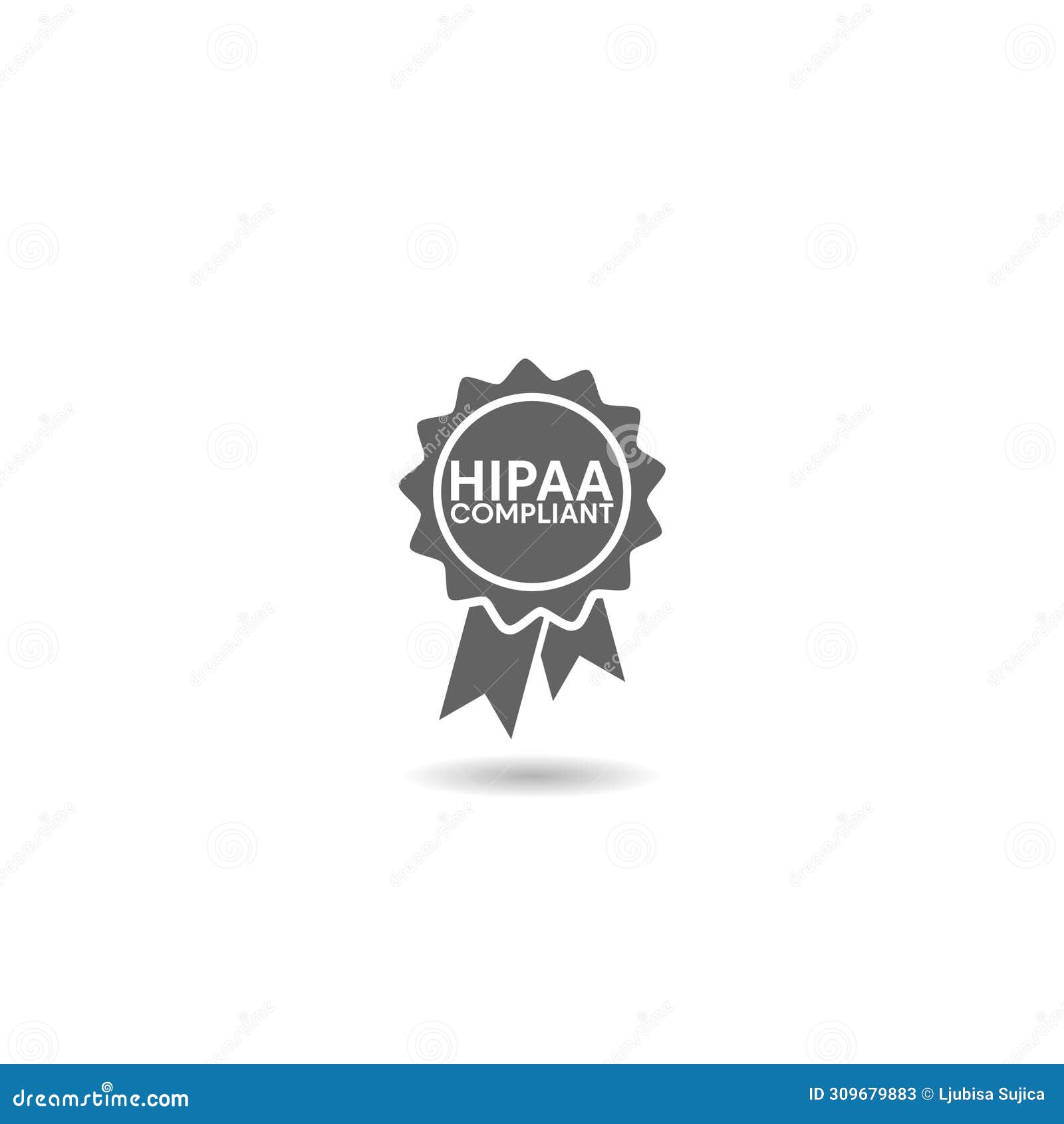 Hipaa Compliant Sign Icon with Shadow Stock Vector - Illustration of ...