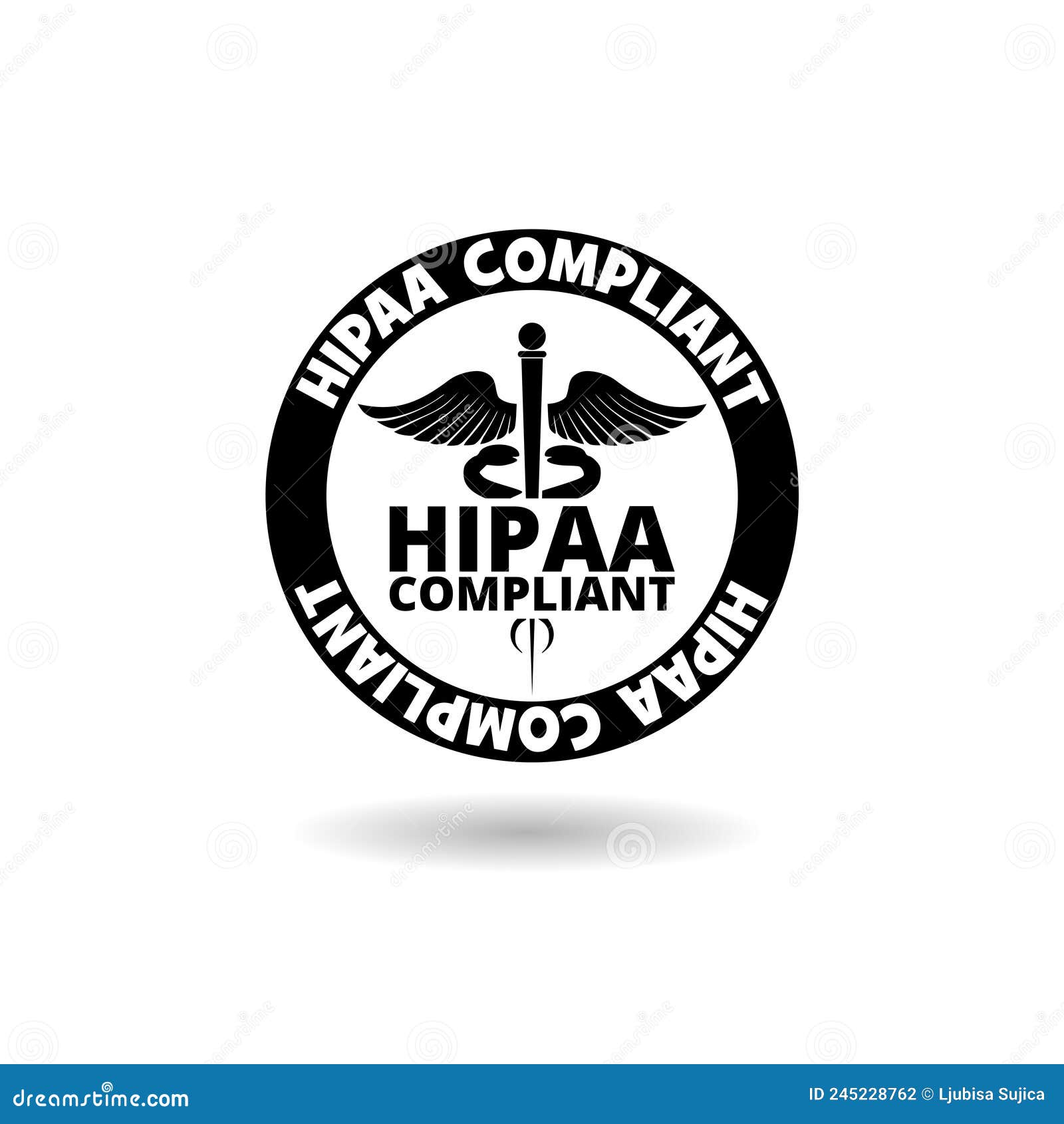 Hipaa Compliant Symbol Icon with Shadow Stock Vector - Illustration of ...