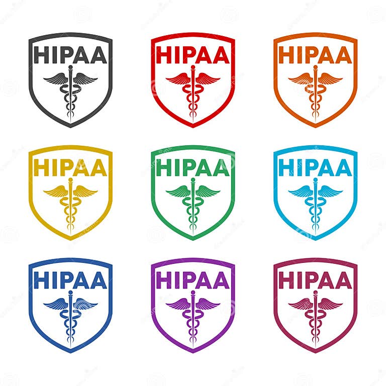 HIPAA Shield Icon or Logo, Color Set Stock Vector - Illustration of ...