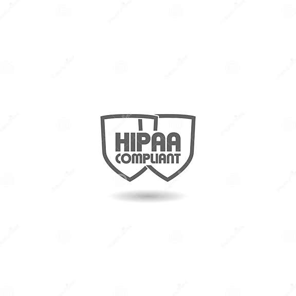HIPAA Shield Icon with Shadow Stock Vector - Illustration of protection ...