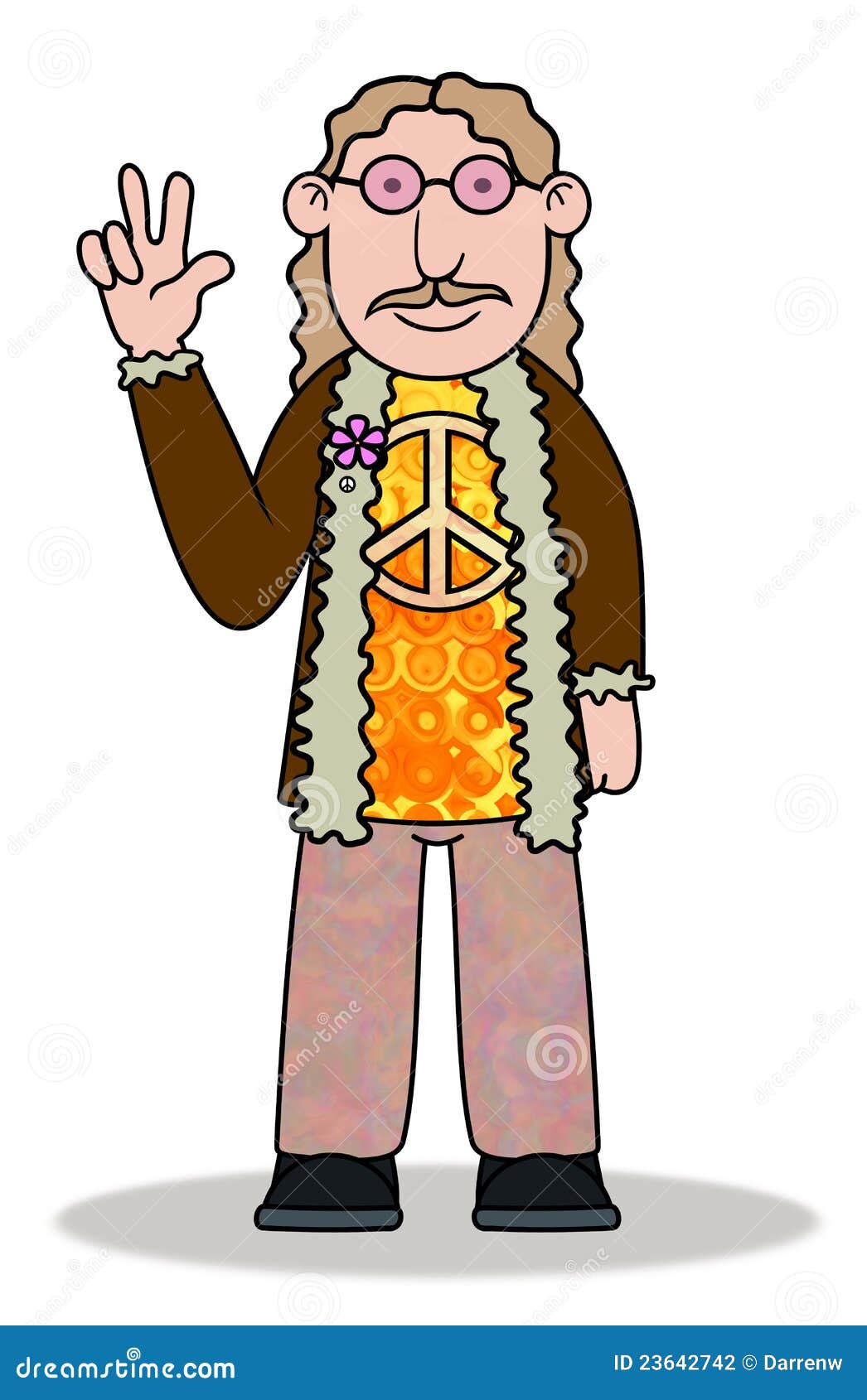 Hippie stock illustration. Illustration of isolated, peace - 23642742