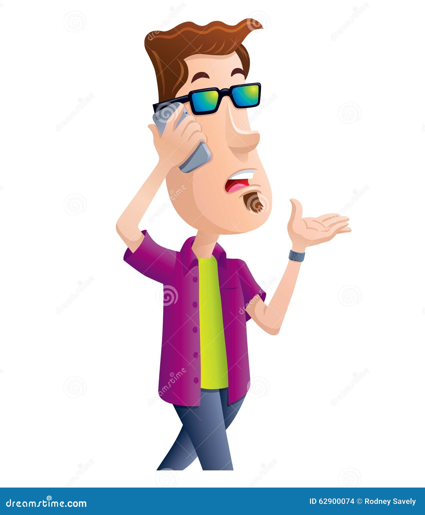 Hippie, Der an Seinem Handy Spricht Stock Abbildung - Illustration von ...