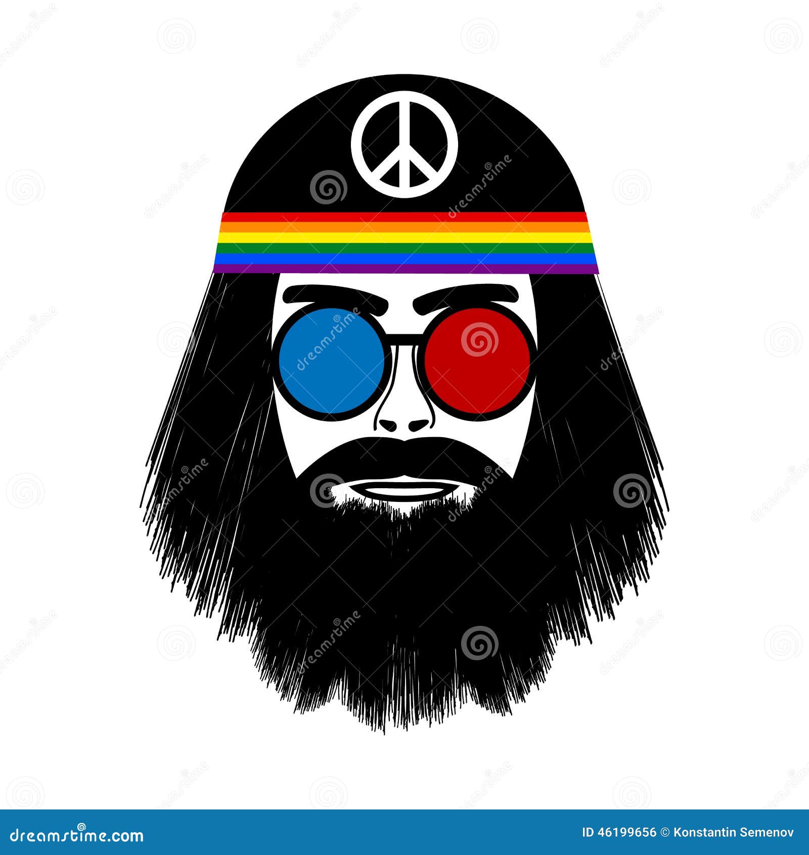Hippie Guru Cartoon Vector | CartoonDealer.com #9793635
