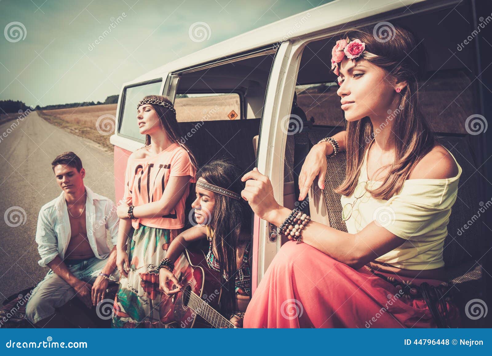 Hippie Friends on a Road Trip Stock Photo - Image of enjoy, freedom ...