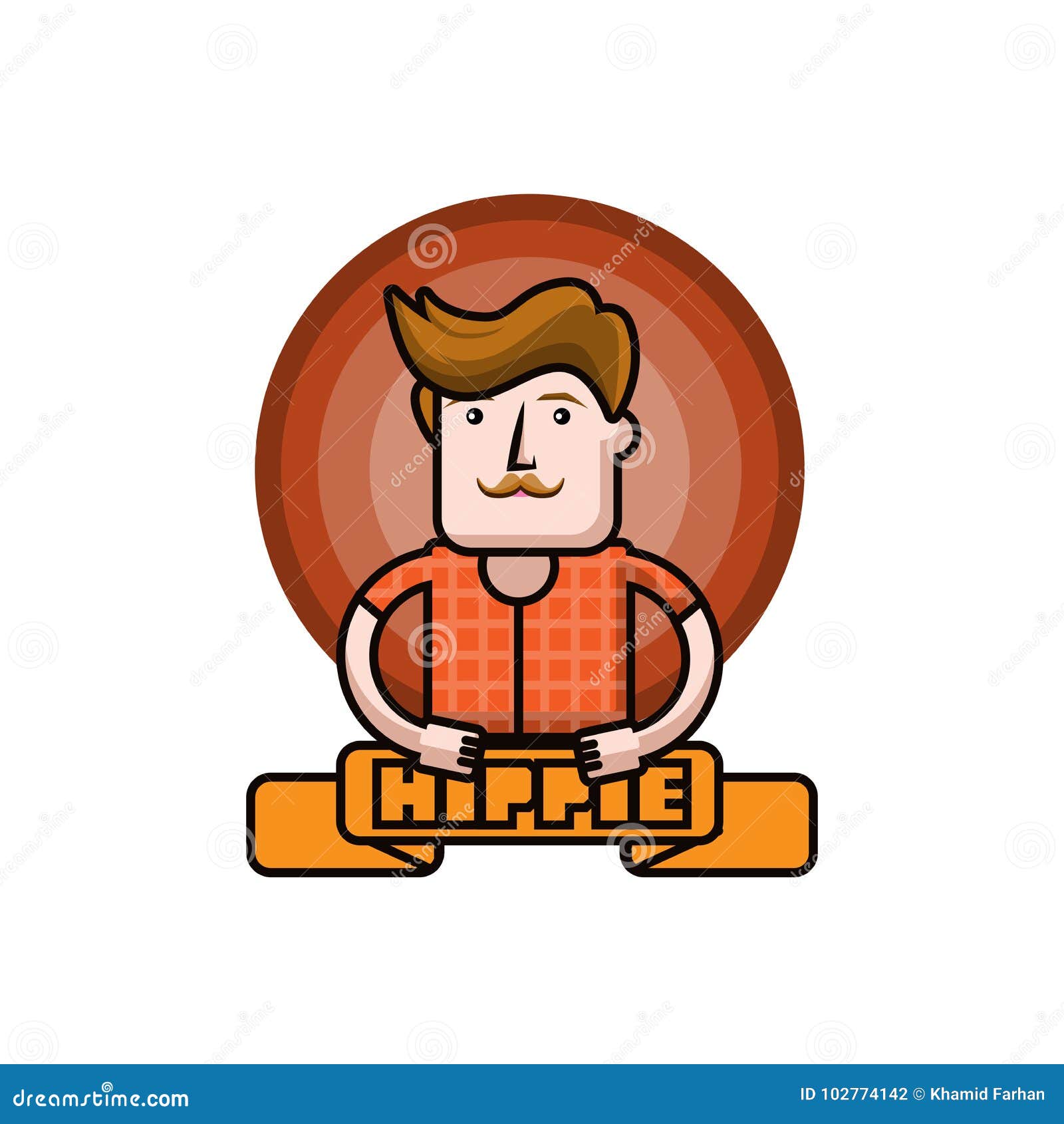 Hippie Logo stock vector. Illustration of hippie, adventure - 102774142