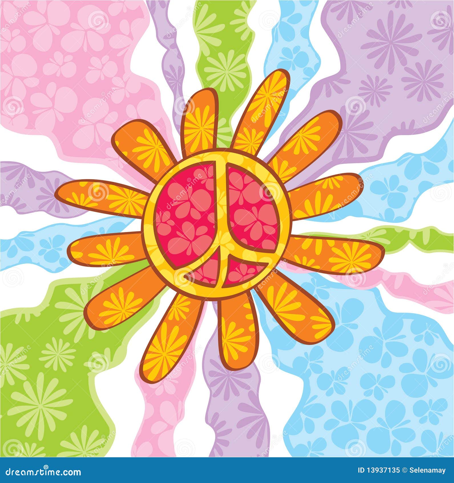 Hippie peace symbol stock vector. Illustration of creative - 13937135