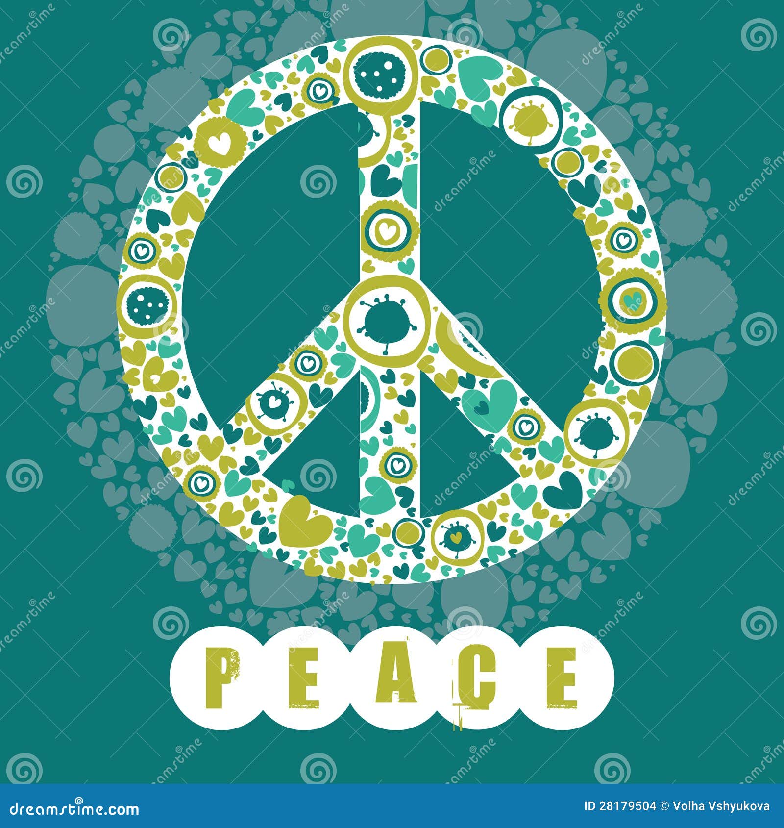 Hippie peace symbol stock vector. Illustration of orange - 28179504