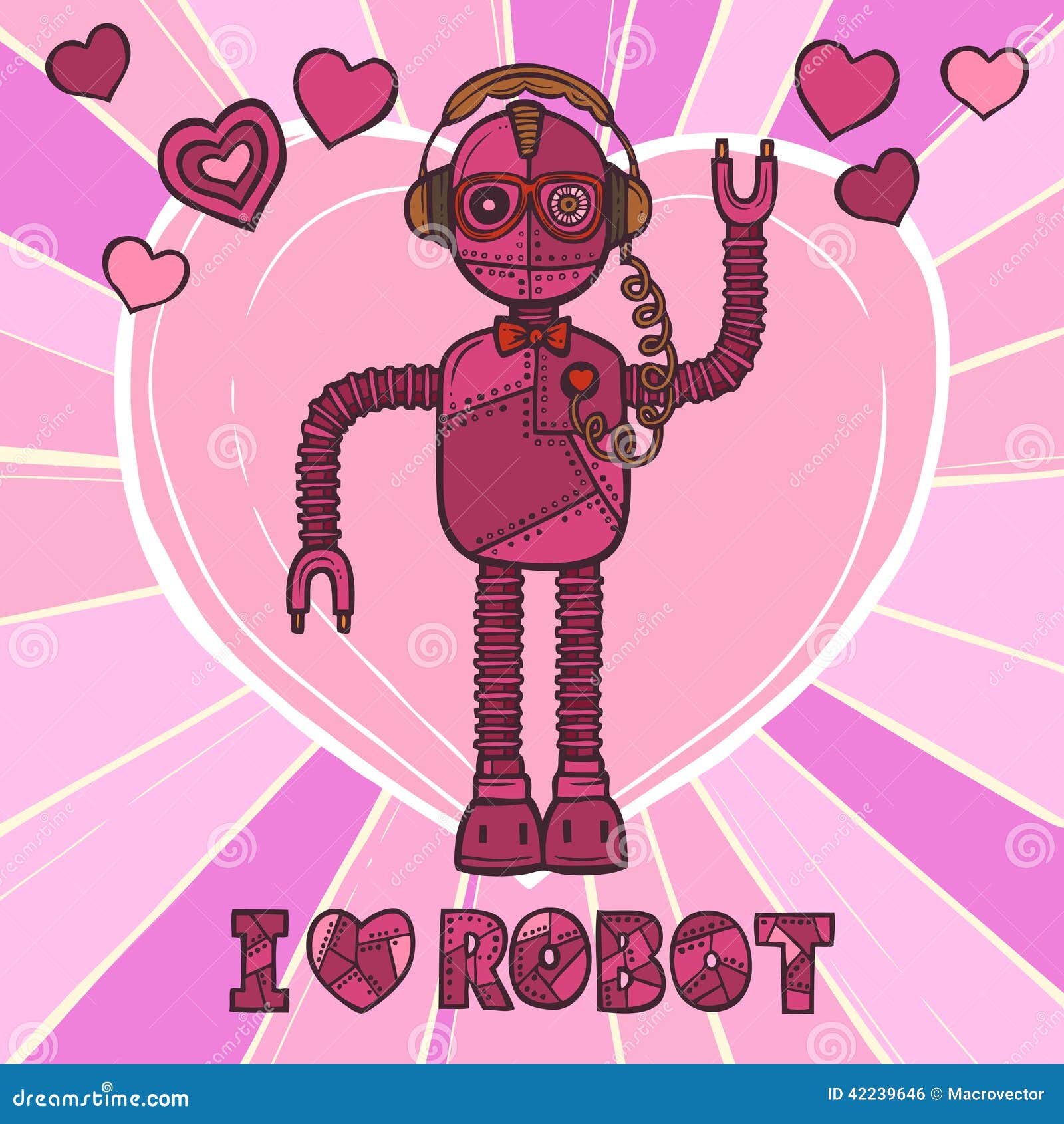 Hippie-Roboterdesign vektor abbildung. Illustration von gläser - 42239646