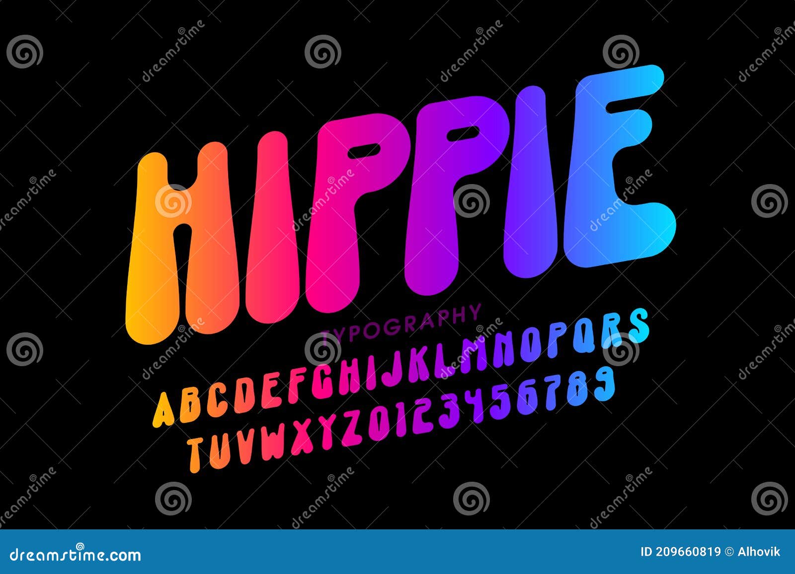 Hypnosis Font. Vector Alphabet | CartoonDealer.com #120371537