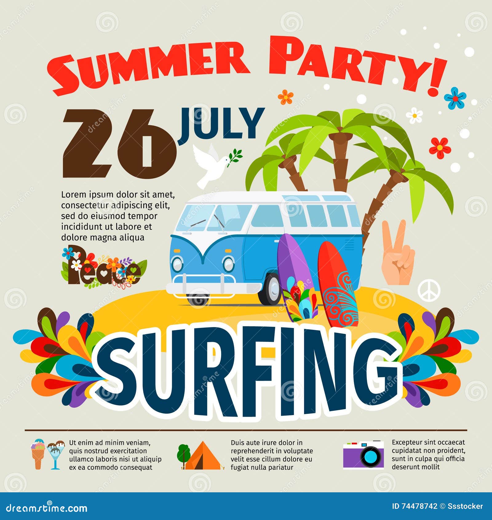 Surfing Poster Chalkboard Design Vector Illustration | CartoonDealer ...