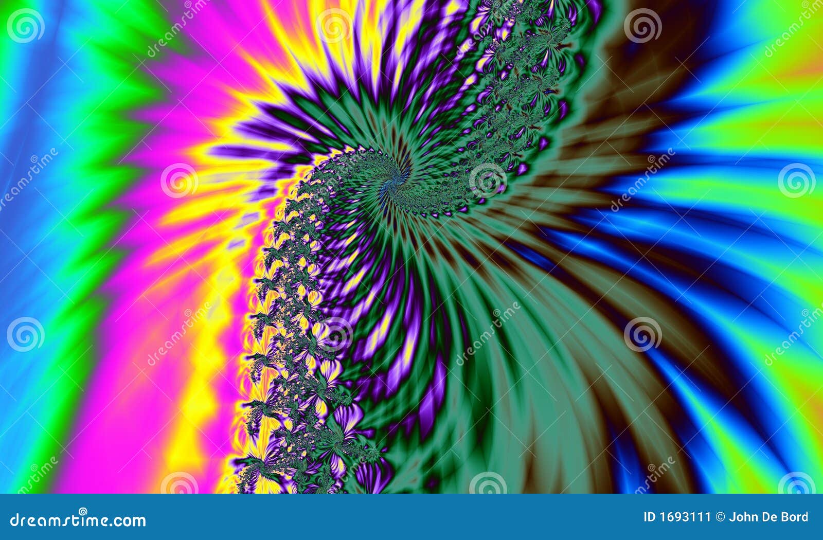 Hippie Tyedye Fractal Abstract Background Stock Illustration ...