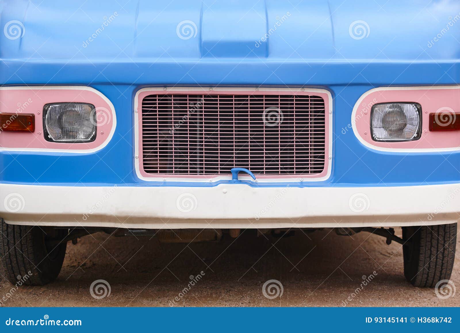 Hippie Van Front Part. Retro Vintage Vehicle Stock Image - Image of ...