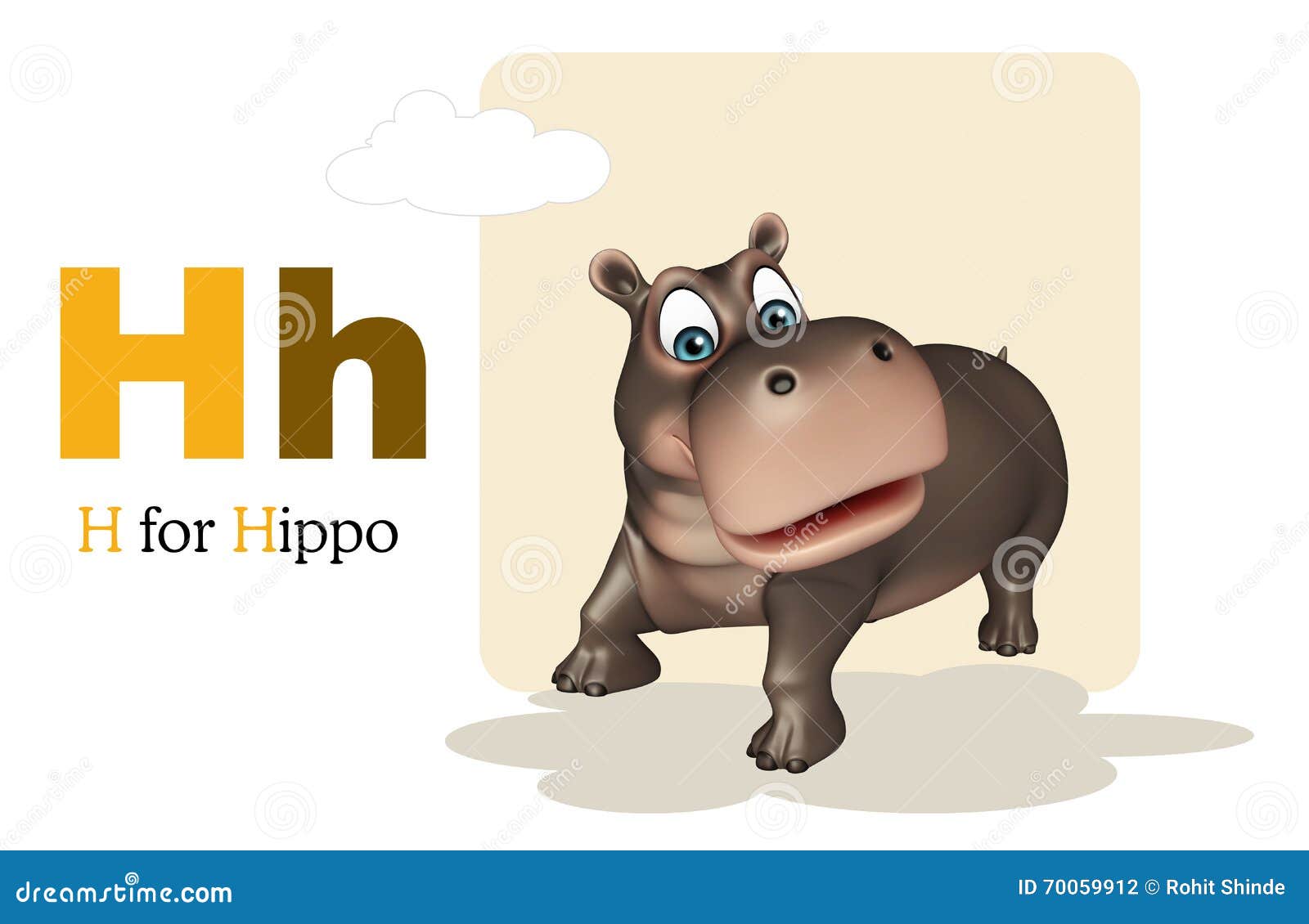 Hippo Alphabet ABC Coloring Page H Cartoon Vector | CartoonDealer.com ...