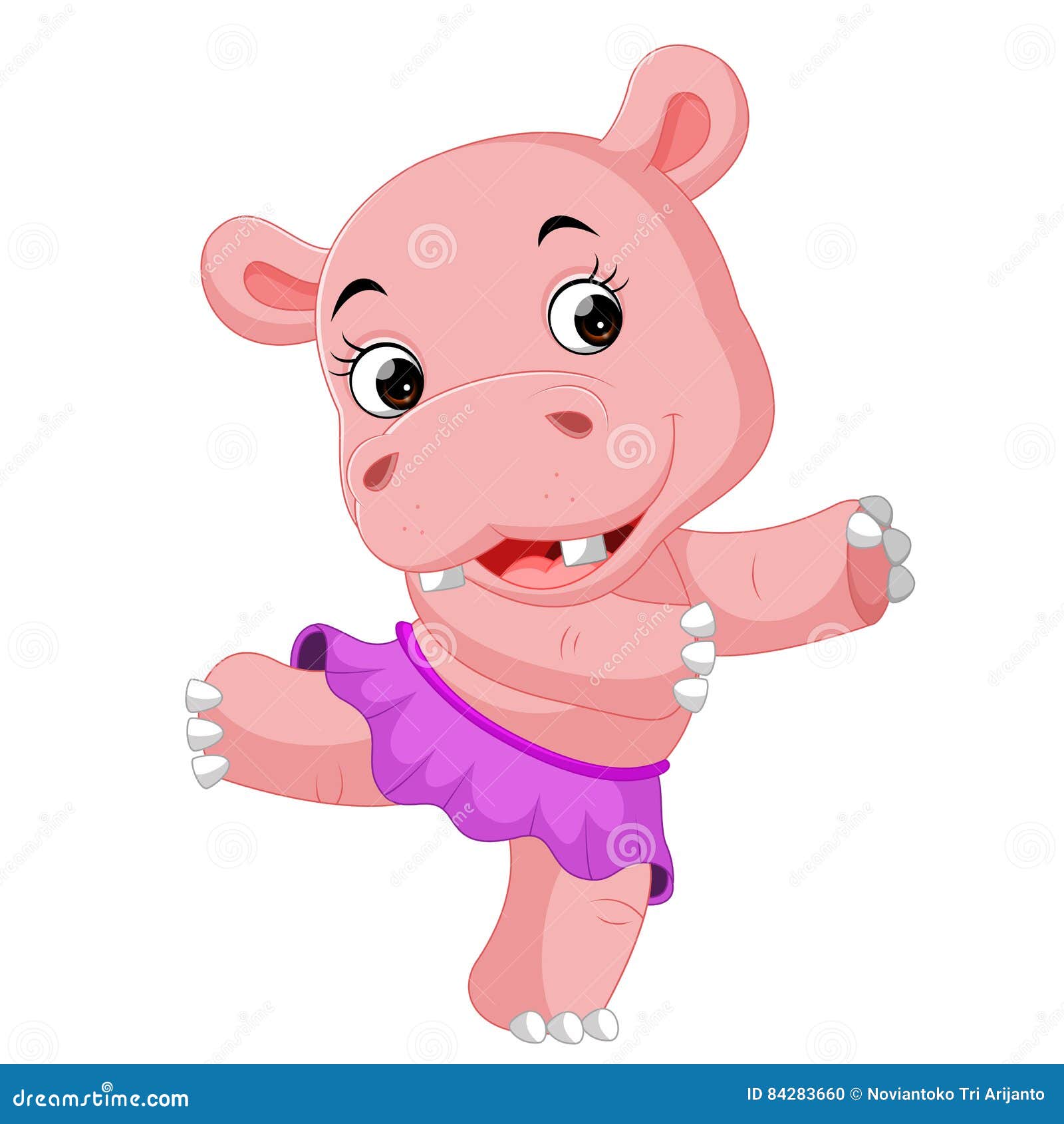Hippo dancing stock vector. Illustration of wild, background - 84283660