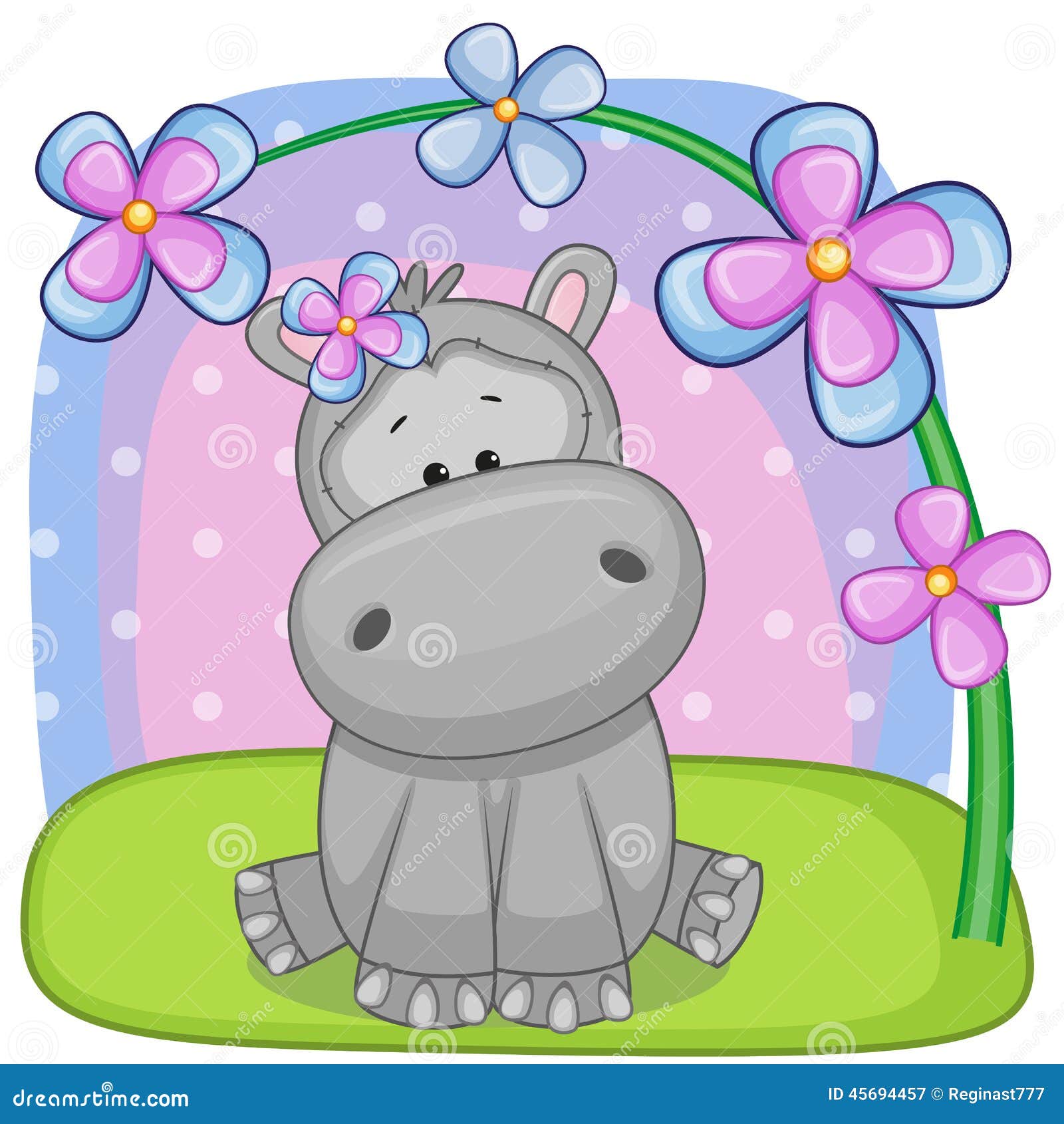 Hippopotame Clipart Flowers
