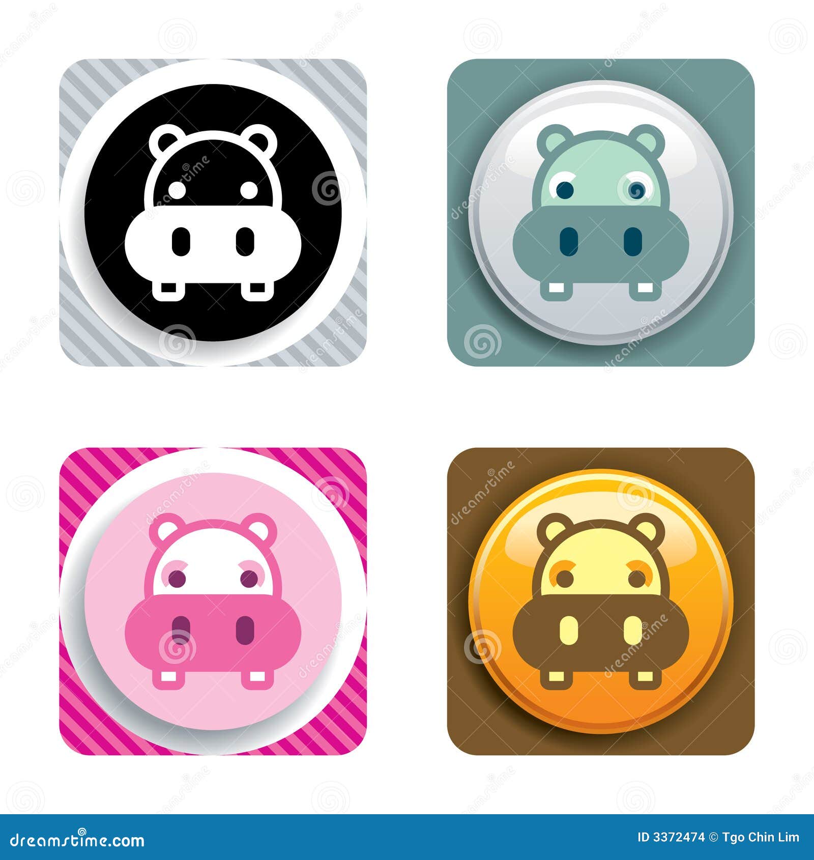 Hippo Icon stock vector. Illustration of icon, vector - 3372474