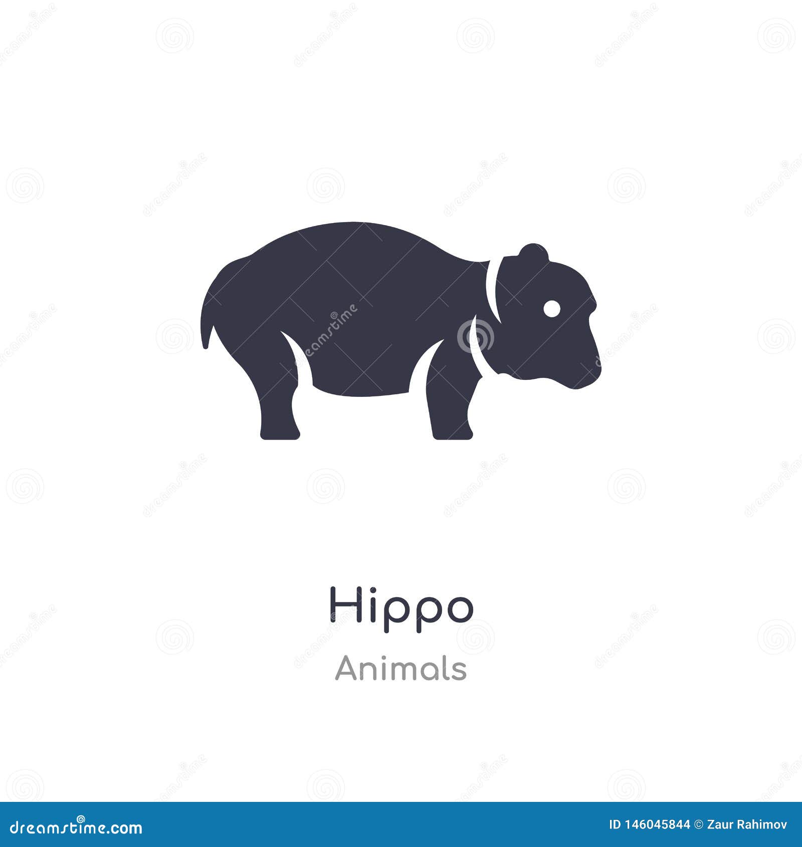 Hippo Icon. Isolated Hippo Icon Vector Illustration from Animals ...