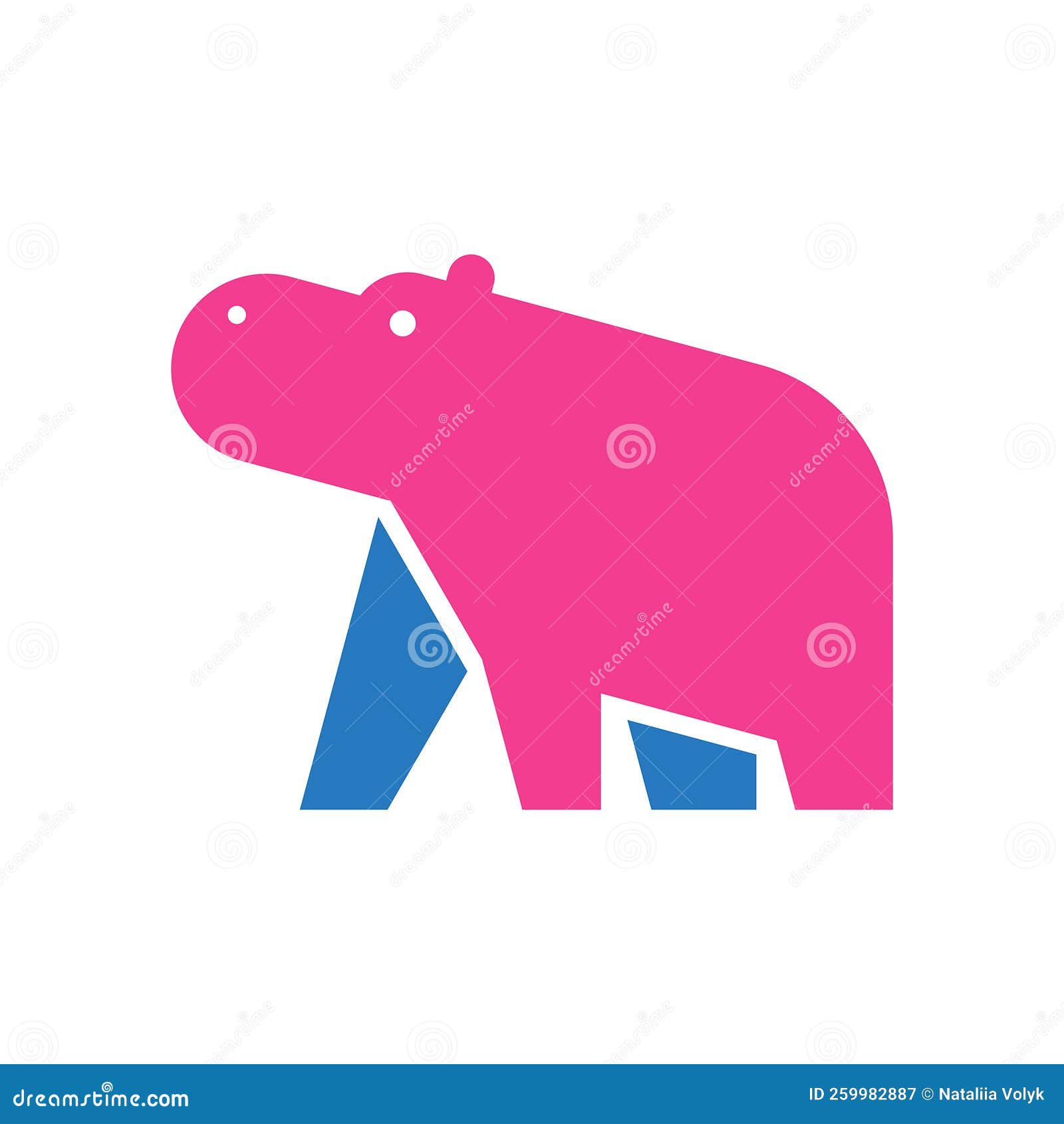 Hippo Logo stock vector. Illustration of head, nature - 259982887