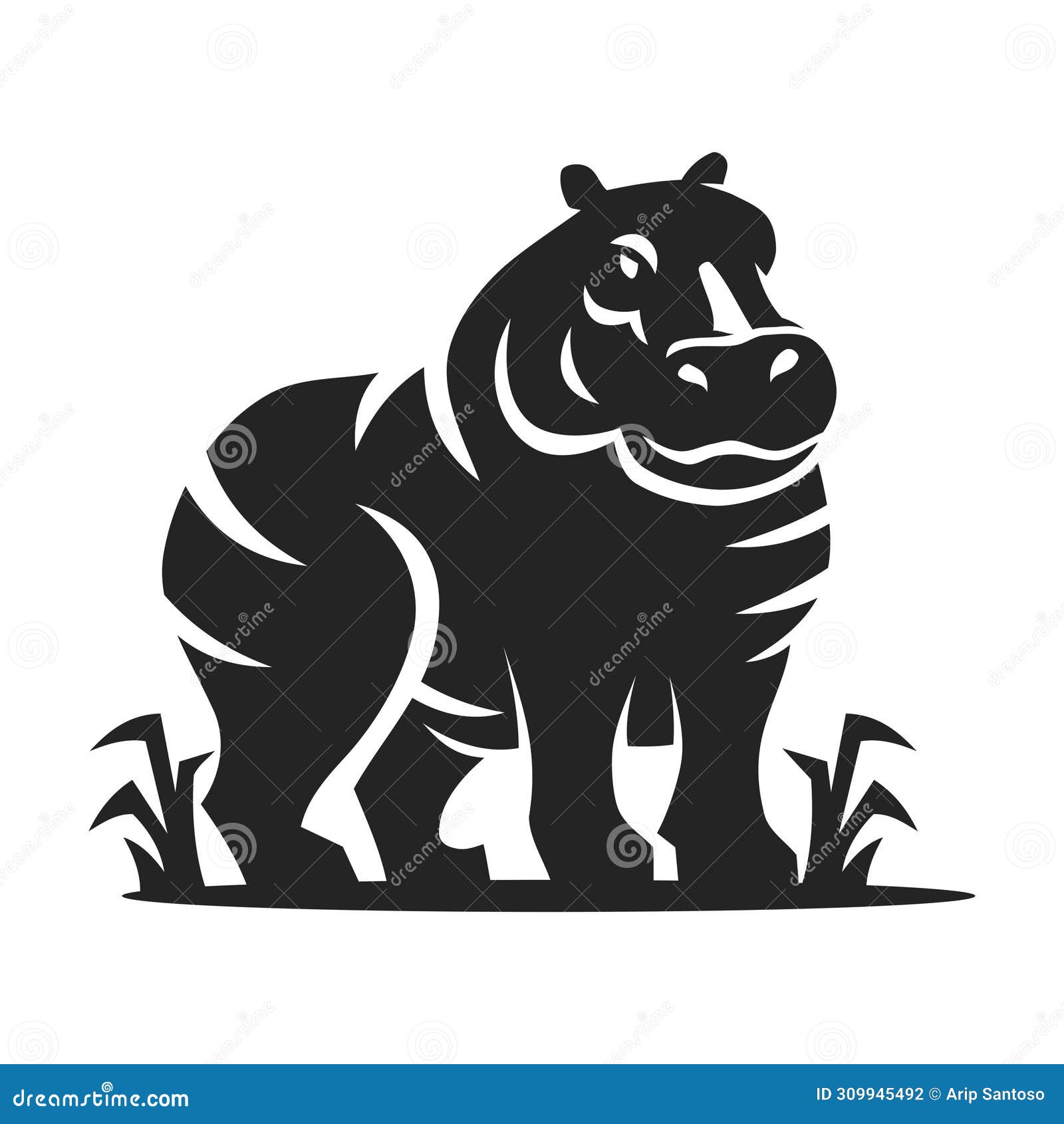 Hippo Logo Template Isolated. Brand Identity. Abstract Vector Graphic ...