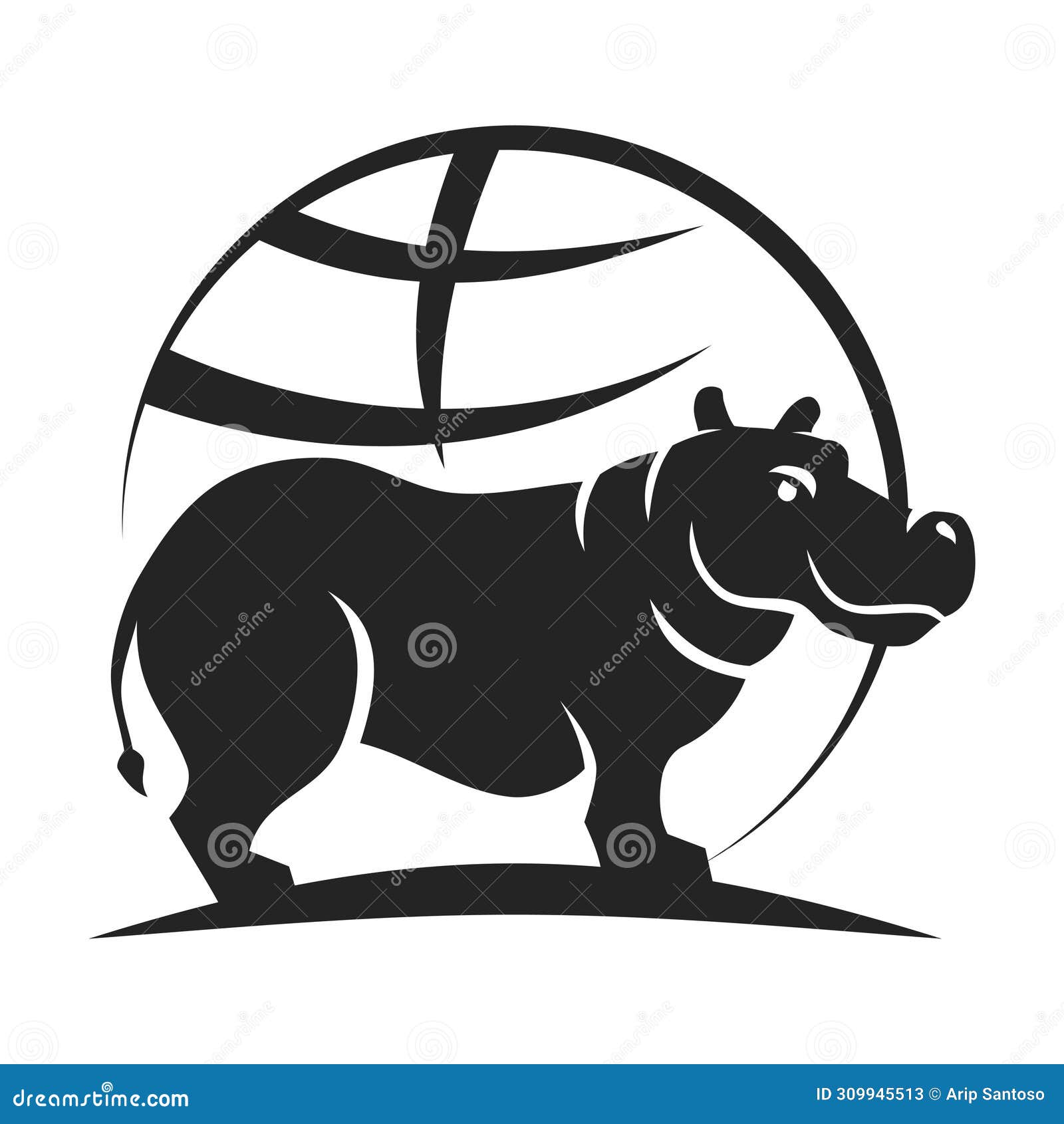 Hippo Logo Template Isolated. Brand Identity. Abstract Vector Graphic ...