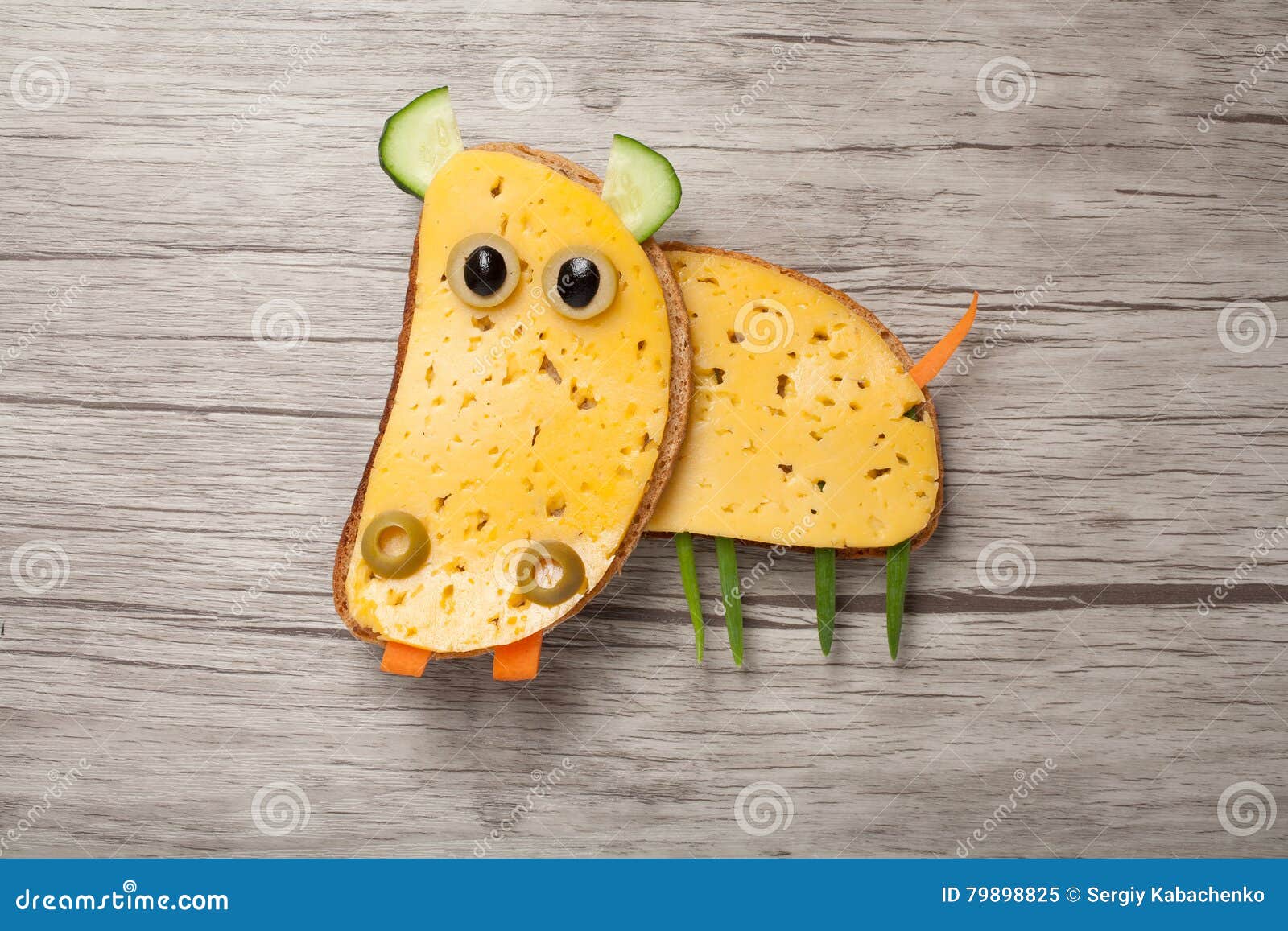Hippo Made of Cheese and Bread Stock Image - Image of food, healthy ...