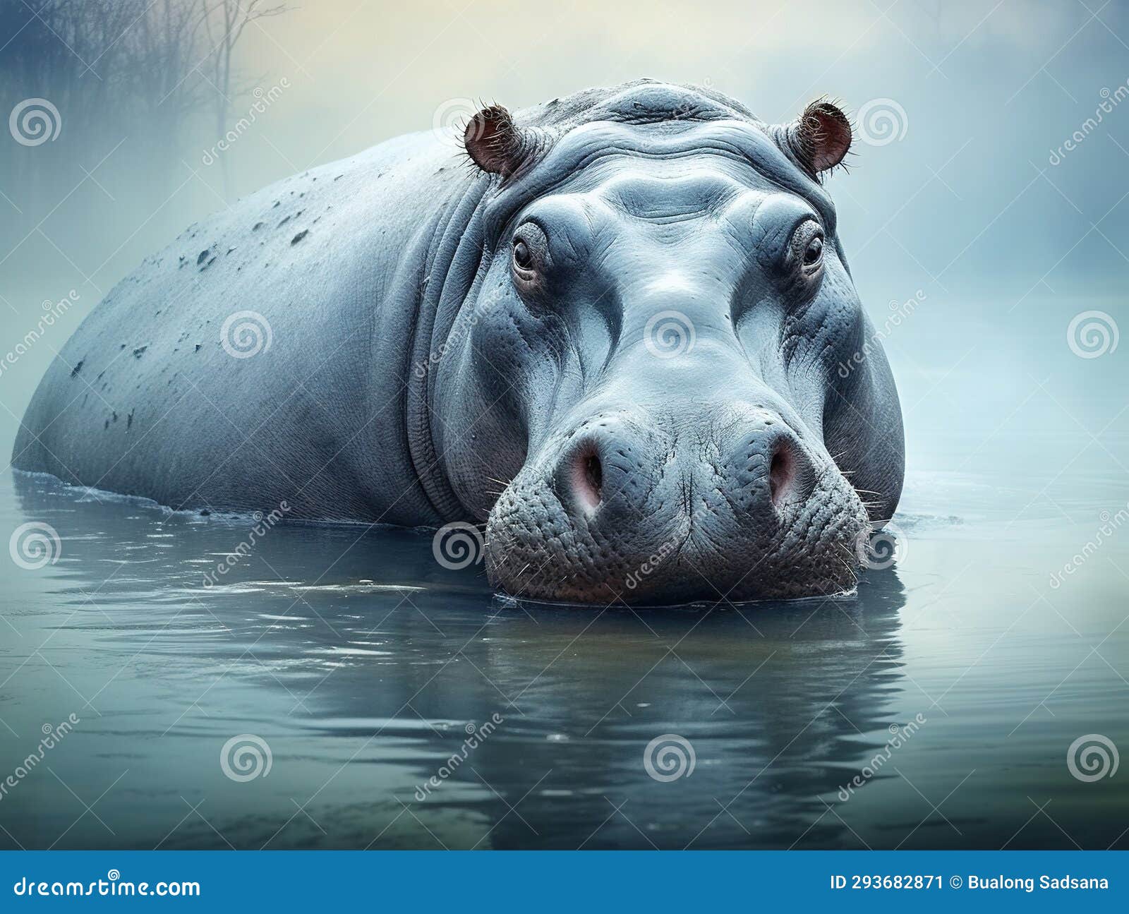 Hippo stock illustration. Illustration of large, danger - 293682871