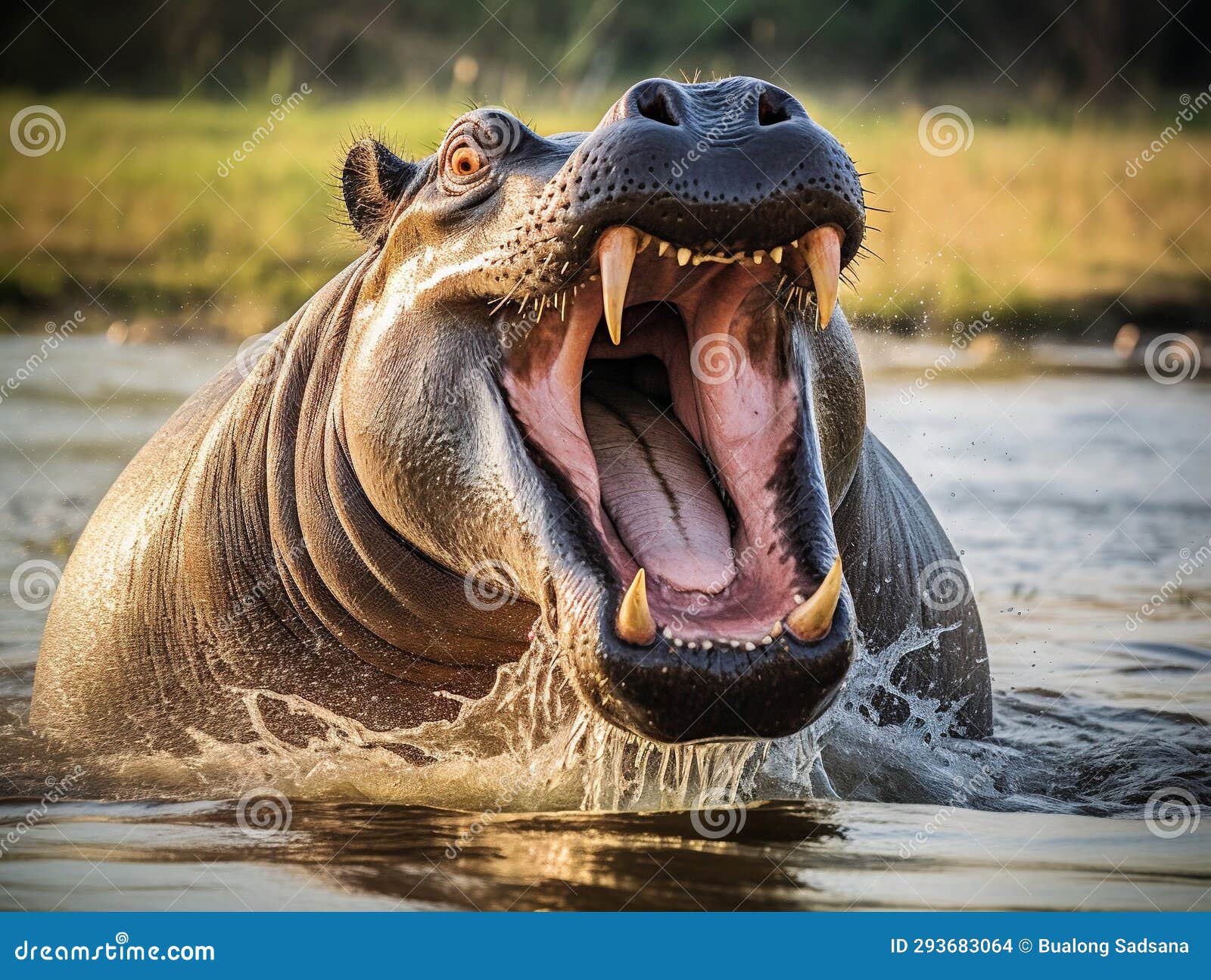 Hippo stock illustration. Illustration of wilderness - 293683064