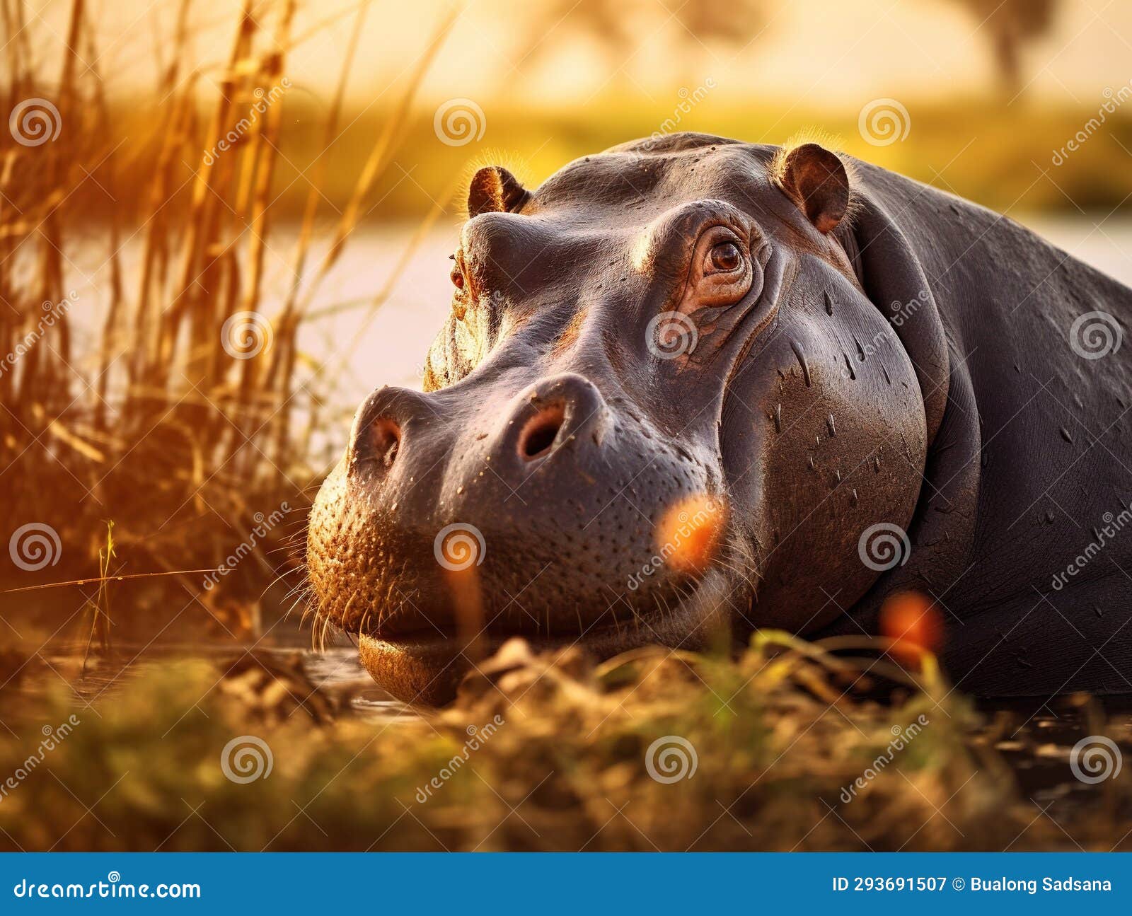 Hippo stock illustration. Illustration of wildlife, kenyan - 293691507