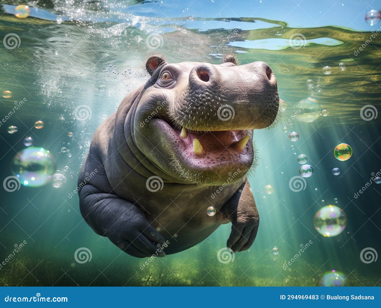Hippo Made with Generative AI Illustration Stock Illustration ...