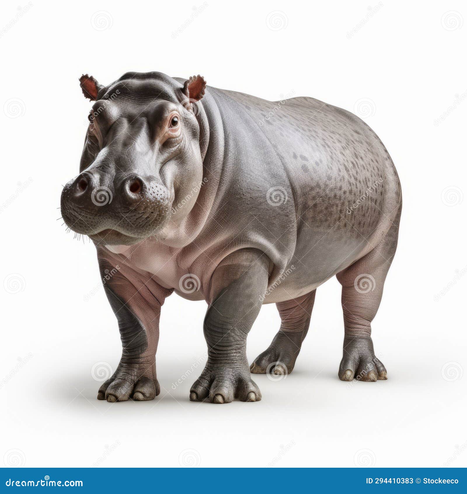 High-quality 3d Hippopotamus on White Background - Daz3d Style Stock ...