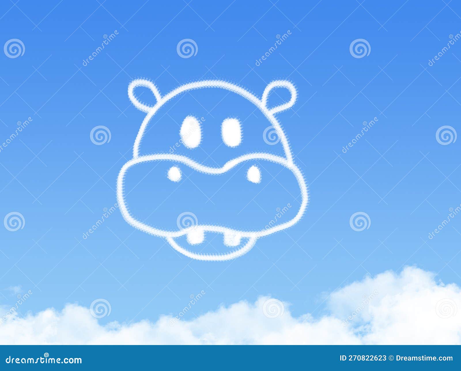 Hippo Shape Clouds in the Blue Sky Stock Illustration - Illustration of ...