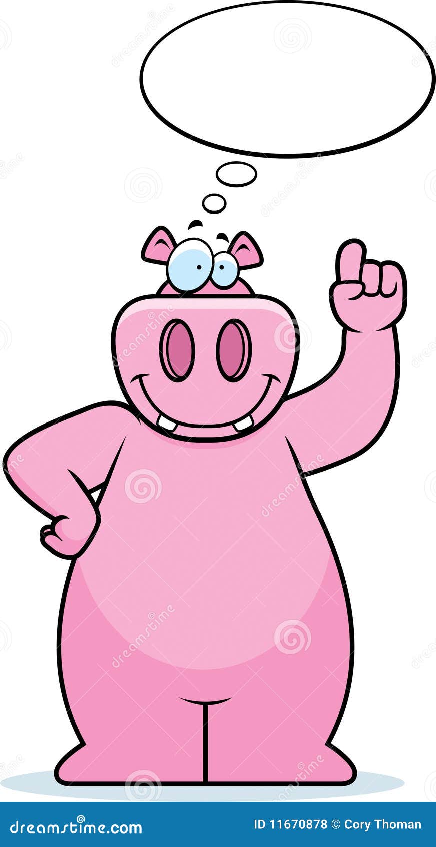 Hippo Thinking stock vector. Illustration of cartoon - 11670878