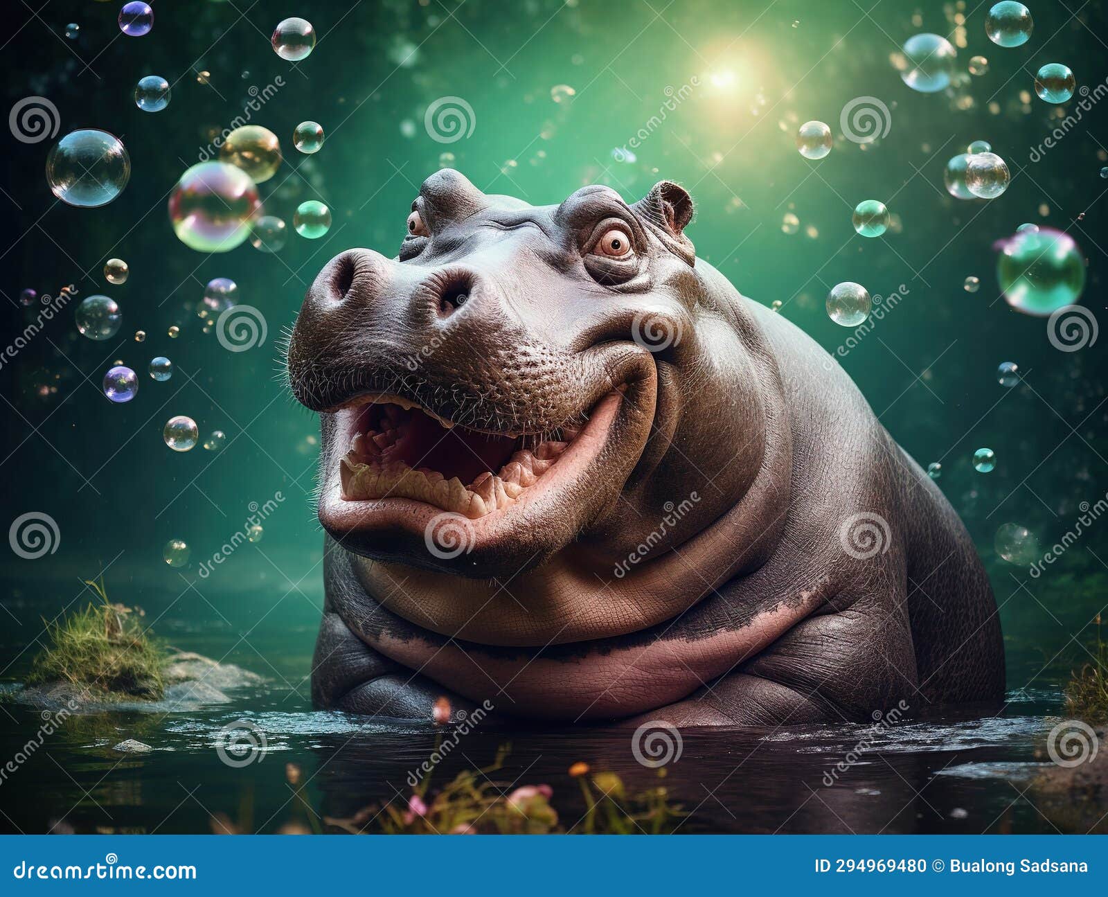 Hippo Made with Generative AI Illustration Stock Illustration ...