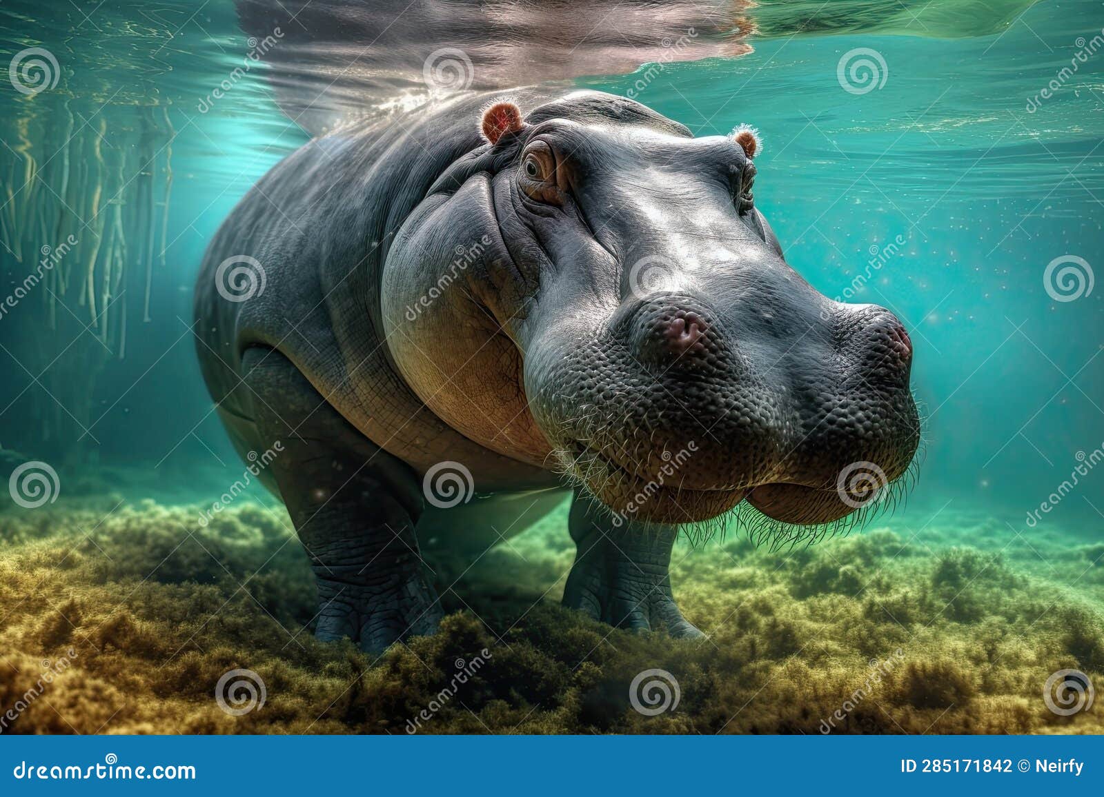 Hippo Underwater - Ai Generated Image Royalty-Free Stock Photography ...