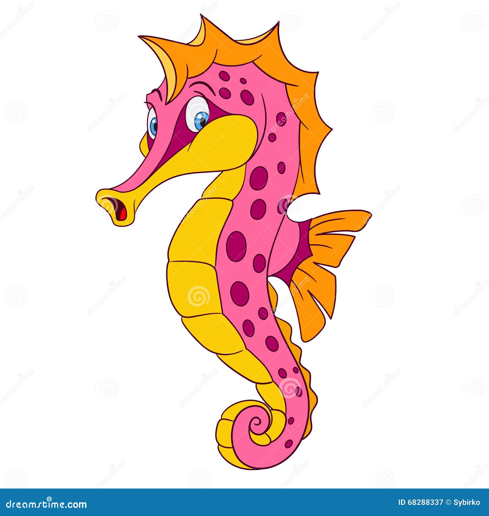 Hippocampe Mignon De Dessin Animé Illustration de Vecteur - Image: 68288337