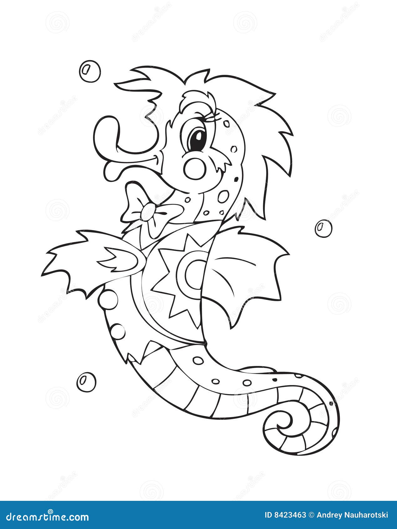 Hippocampus stock vector. Illustration of beautiful, contour - 8423463