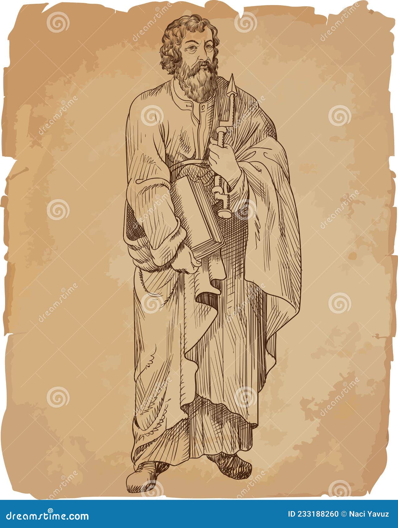 Hippocrates Line Art Portrait, Vector Stock Vector - Illustration of ...