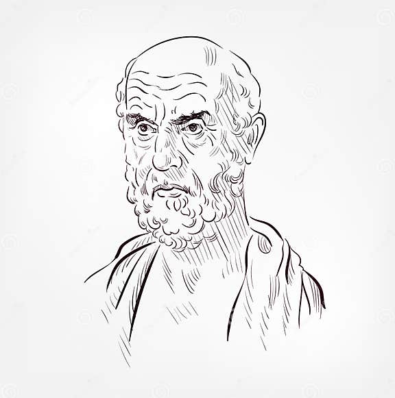 Hippocrates of Kos Vector Sketch Illustration Editorial Photography ...