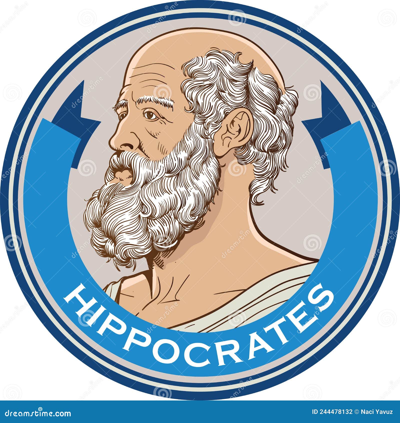 Hippocrates Line Art Portrait, Vector Stock Vector - Illustration of ...