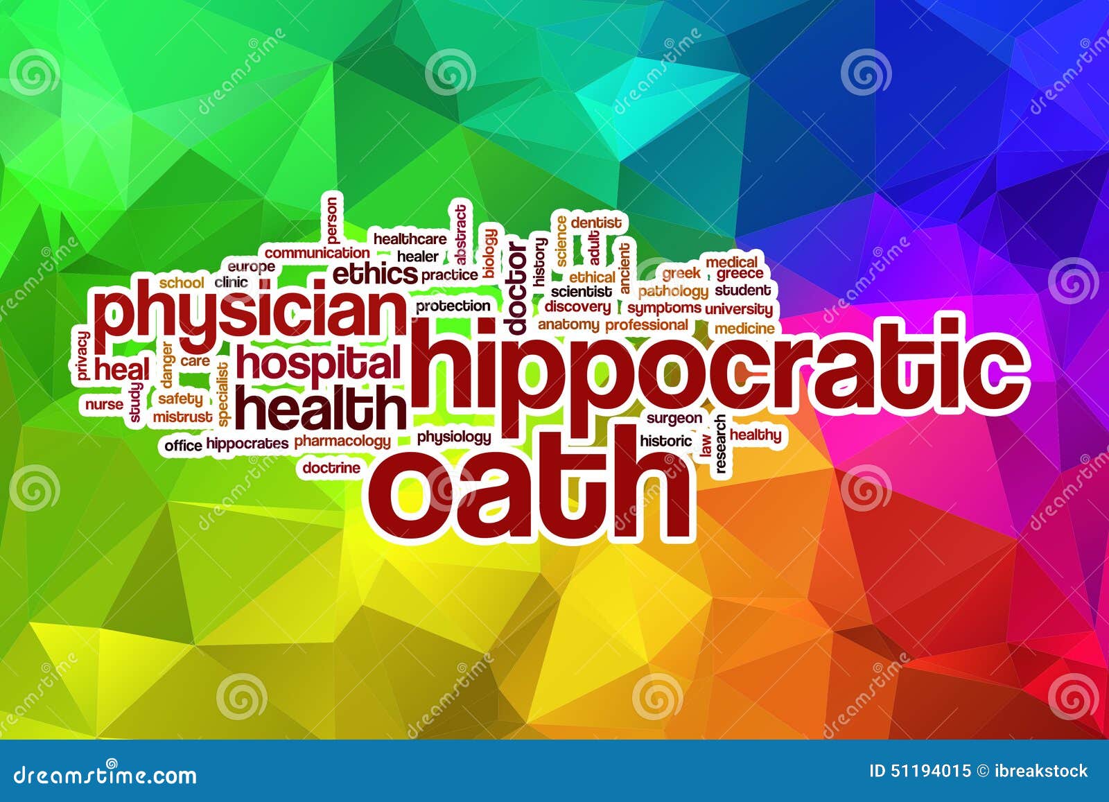 Hippocratic Oath Word Cloud with Abstract Background Stock Illustration ...