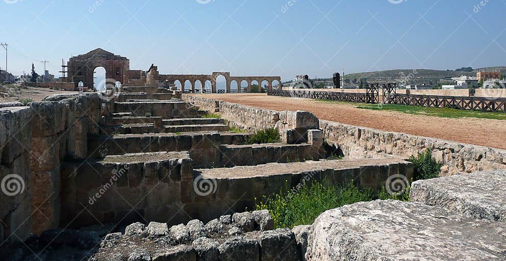 Hippodrome, Jerash Archaeological Site, Jordan Stock Image - Image of ...