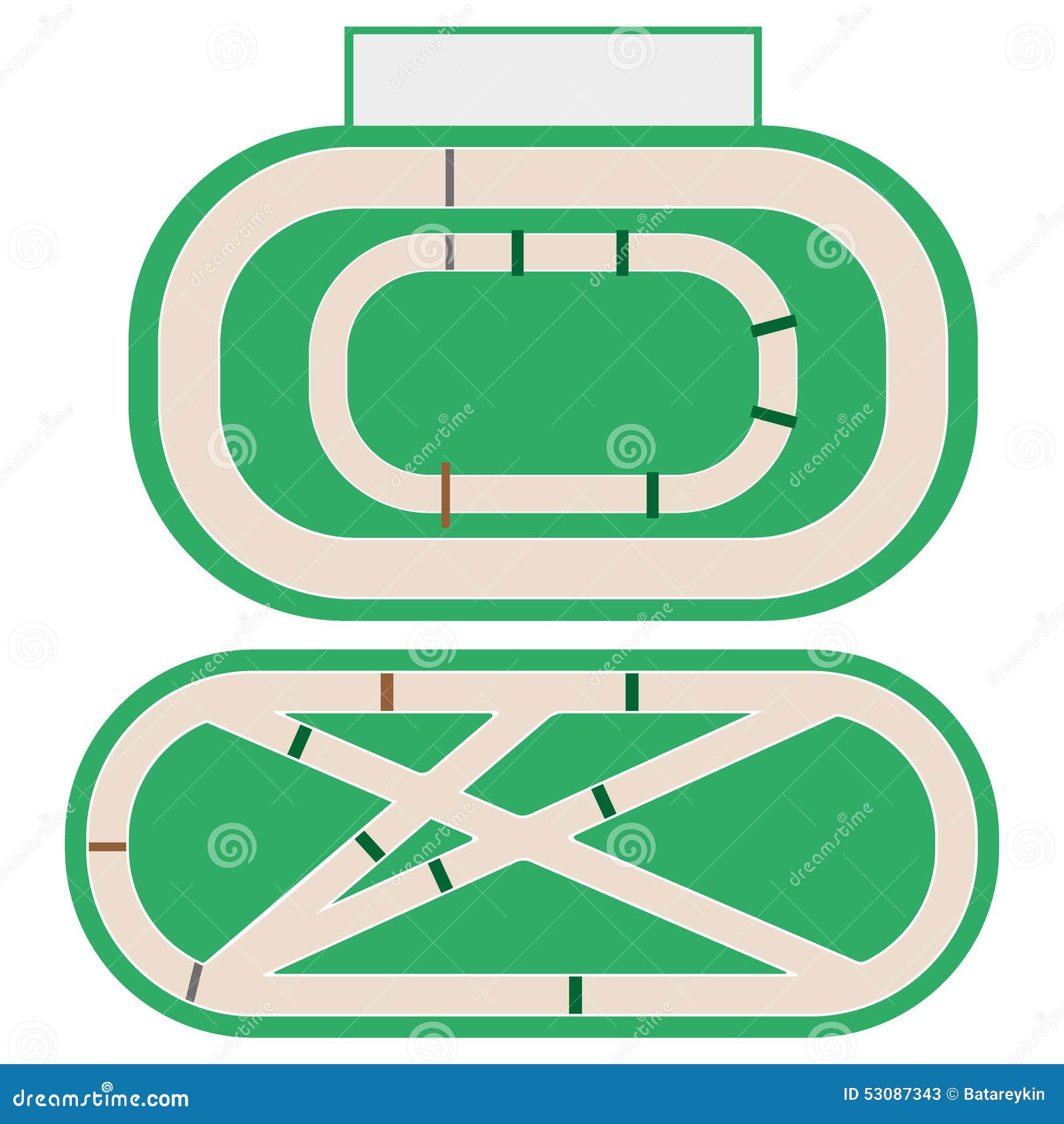 Hippodrome Stadium for Horse Racing Stock Vector - Illustration of ...