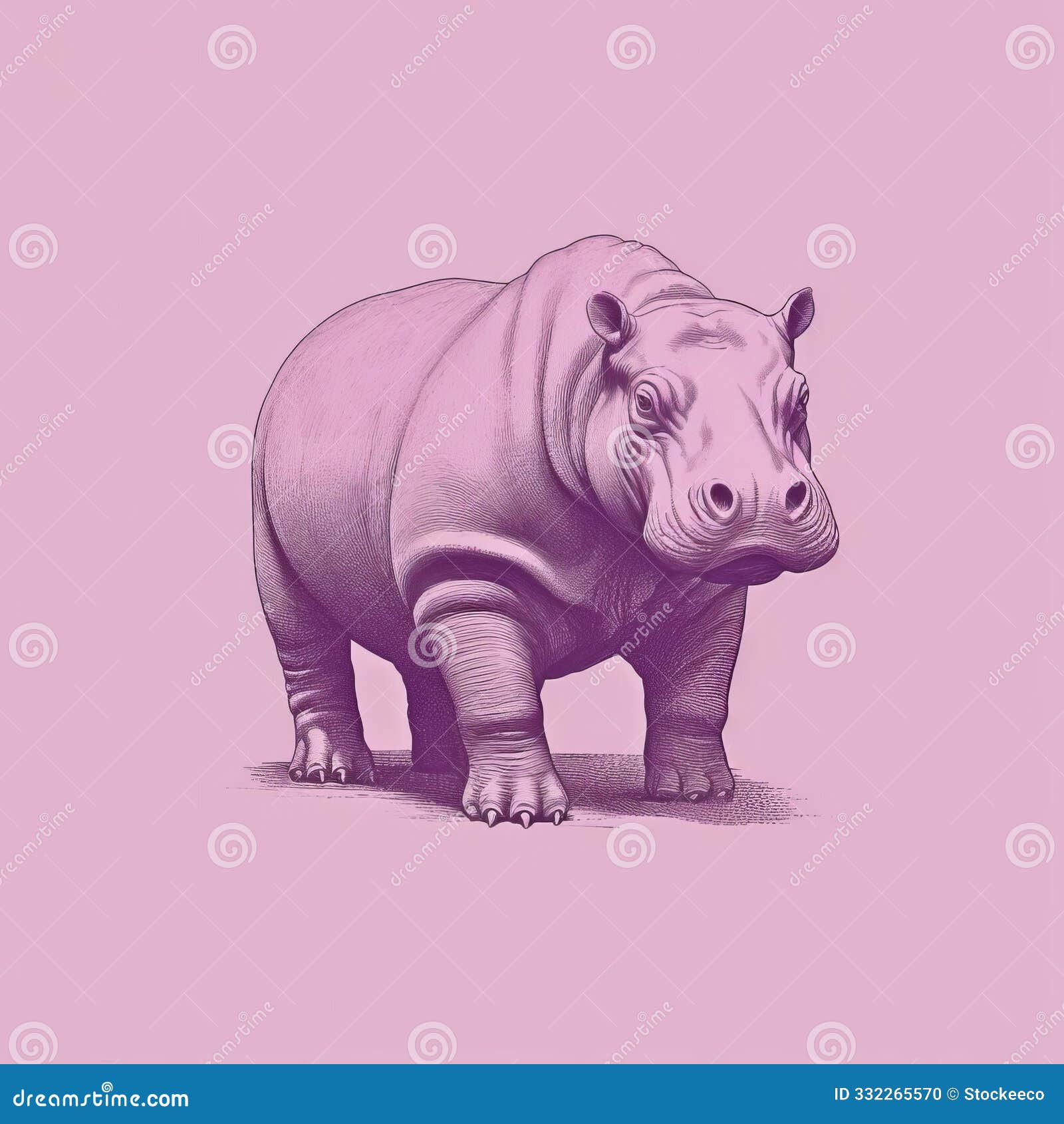 Minimalist Screenprint Illustration of Hippopotamus Full Body Art Stock ... Minimalist Screenprint Illustration of Hippopotamus Full Body Art Stock ...