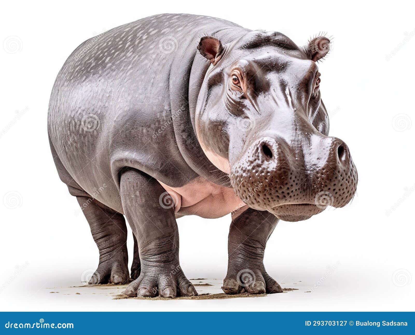 Hippopotamus Facing the Camera Stock Illustration - Illustration of ...