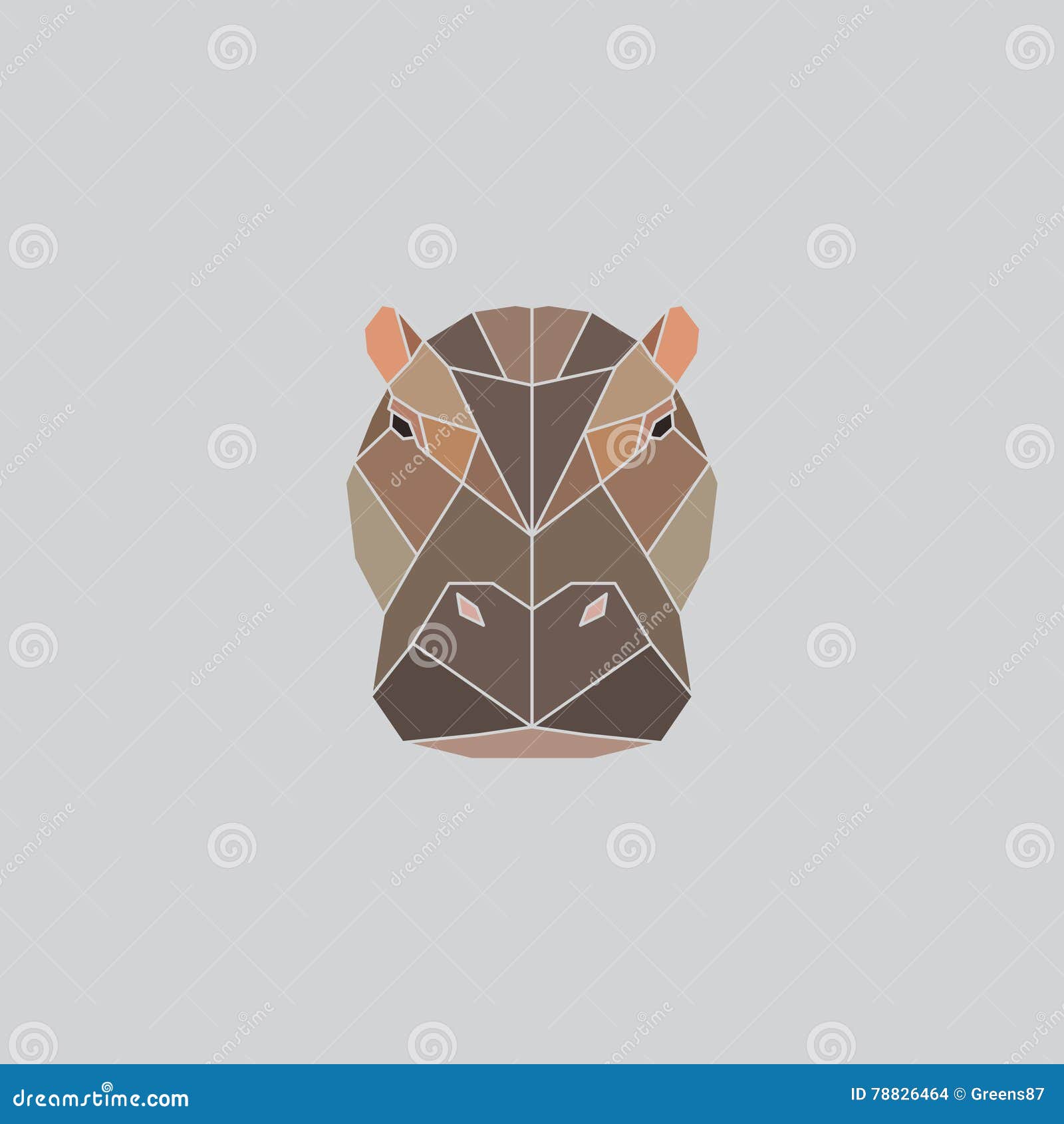 Hippopotamus Head Geometric Stock Vector - Illustration of hippo ...