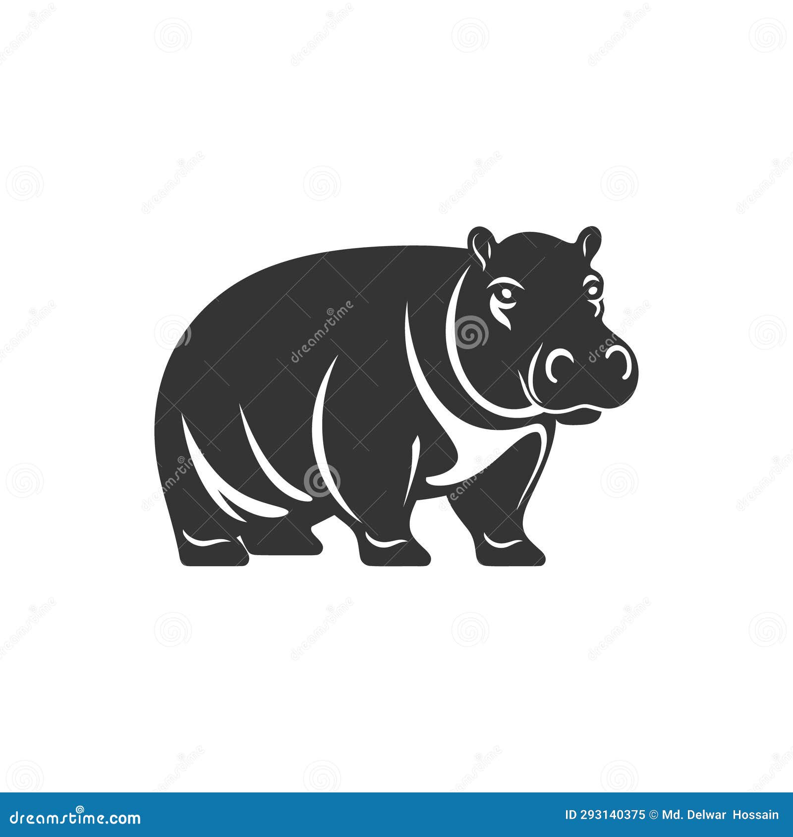Hippopotamus Icon. Trendy Hippopotamus Logo Concept On White Background ...