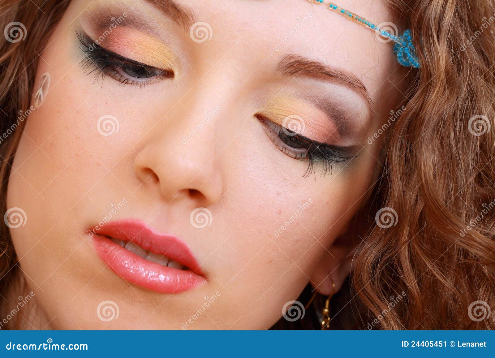 Hippy art make up stock image. Image of beads, attractive - 24405451