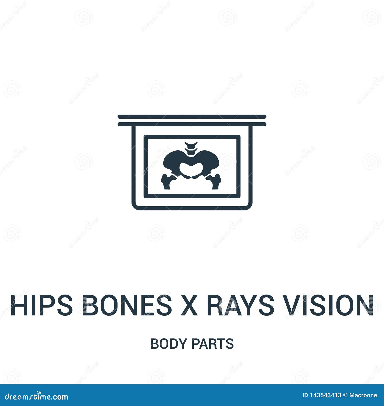 Hips Bones X Rays Vision Icon Vector from Body Parts Collection. Thin ...
